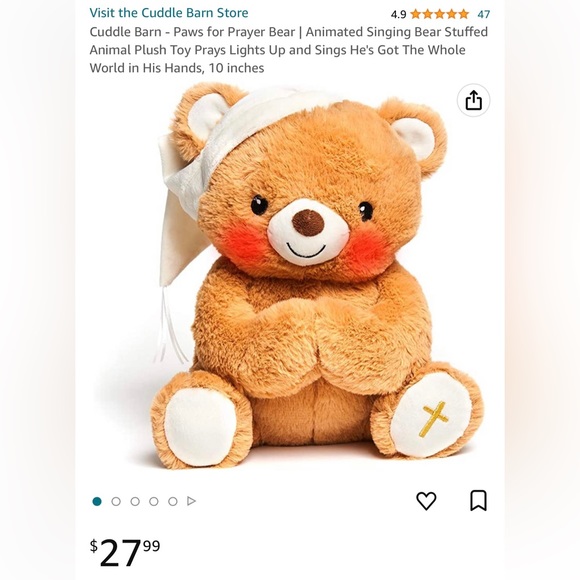 Cuddle Barn | Toys | New Paws For Prayers Bear By Cuddle Barn | Poshmark